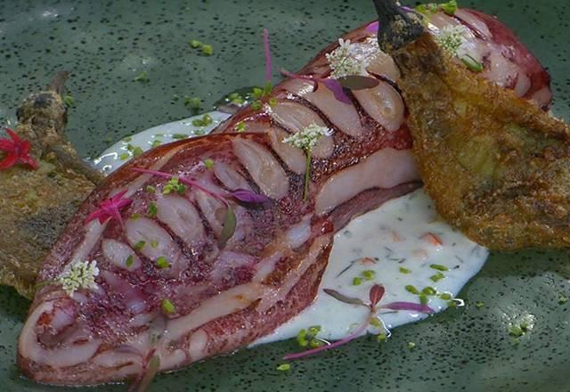 SBT TV | Lula recheada com cuscuz marroquino, iogurte e mini berinjela ...